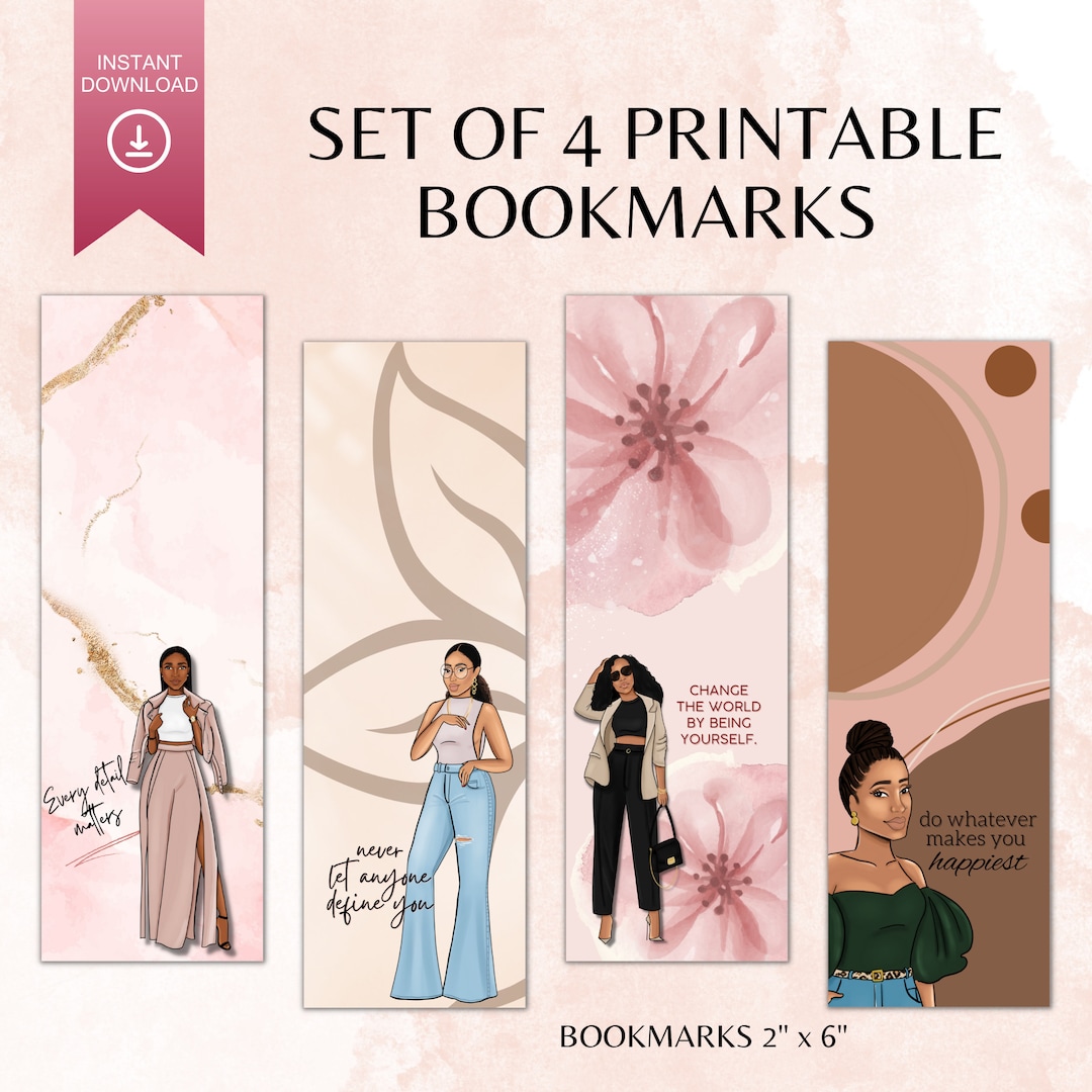 Black Girl Bookmarks | Black Woman Bookmark | Printable Bookmark ...