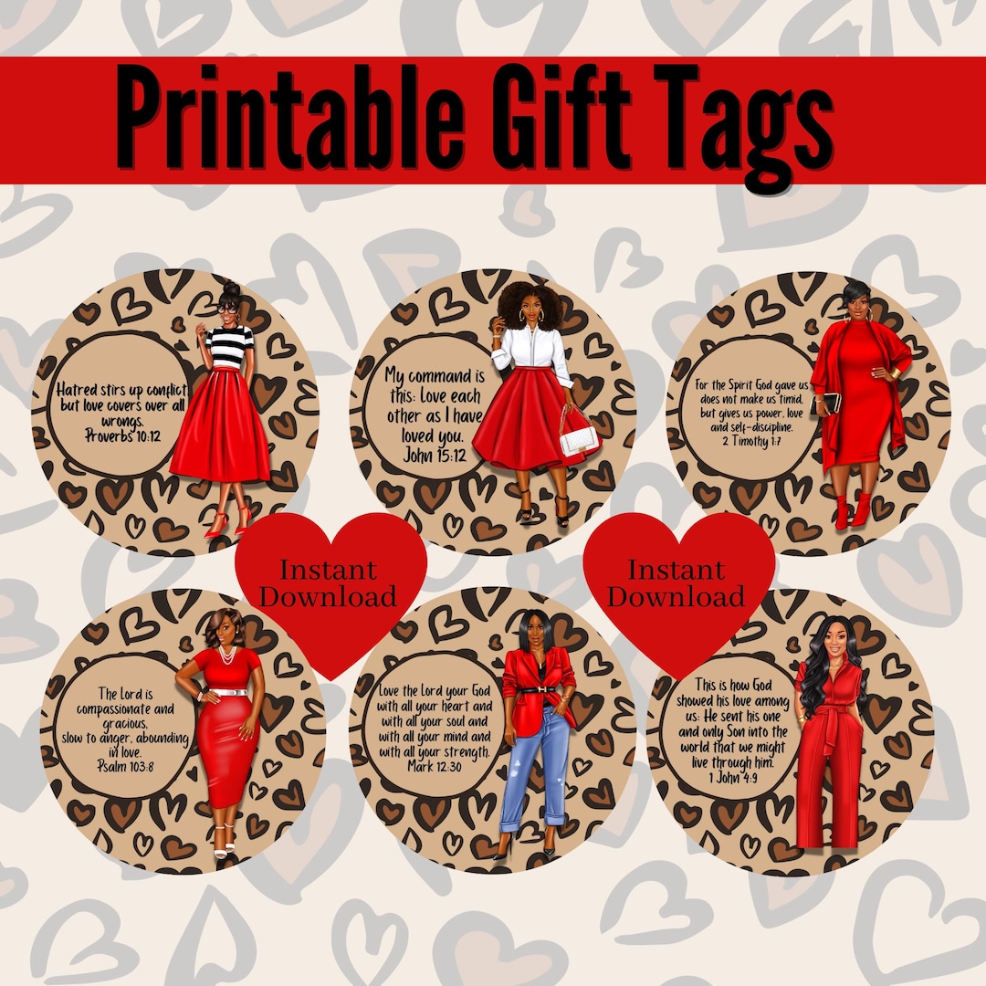 Printable Gift Tags for African American Women | Valentine Cards for ...