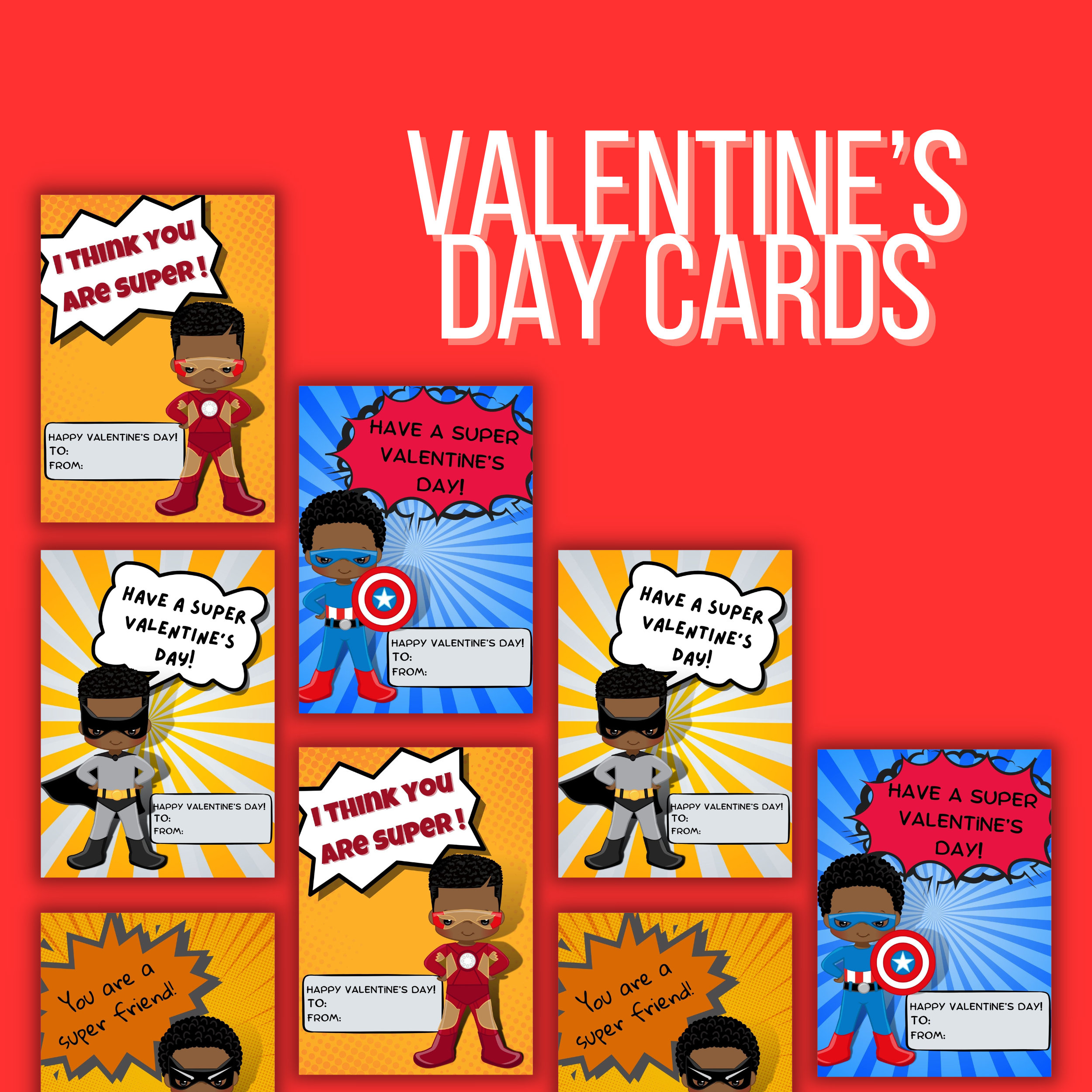 Superhero Valentines Day Card | Black Panther Valentine | Printable ...