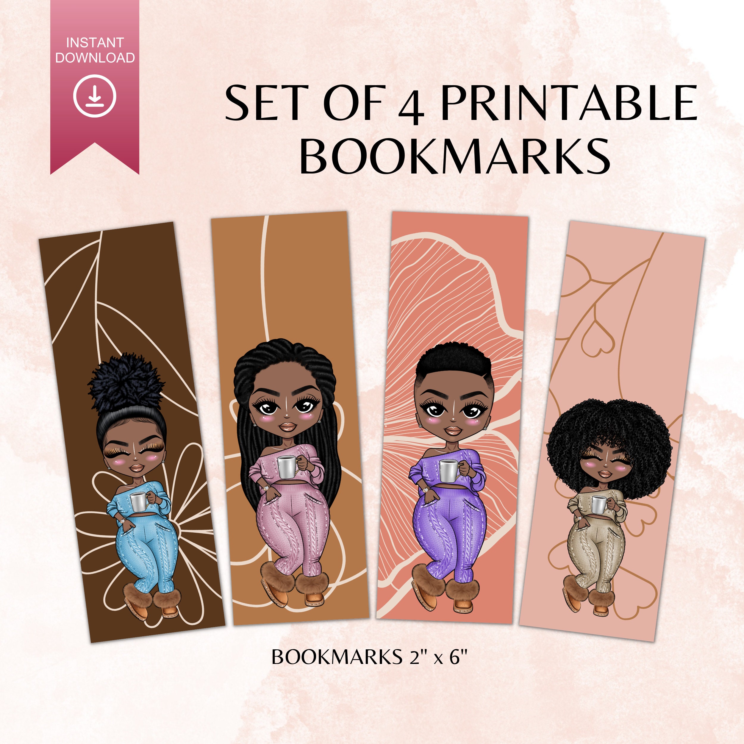 Black Girl Bookmarks Black Woman Bookmark Printable Bookmark African ...