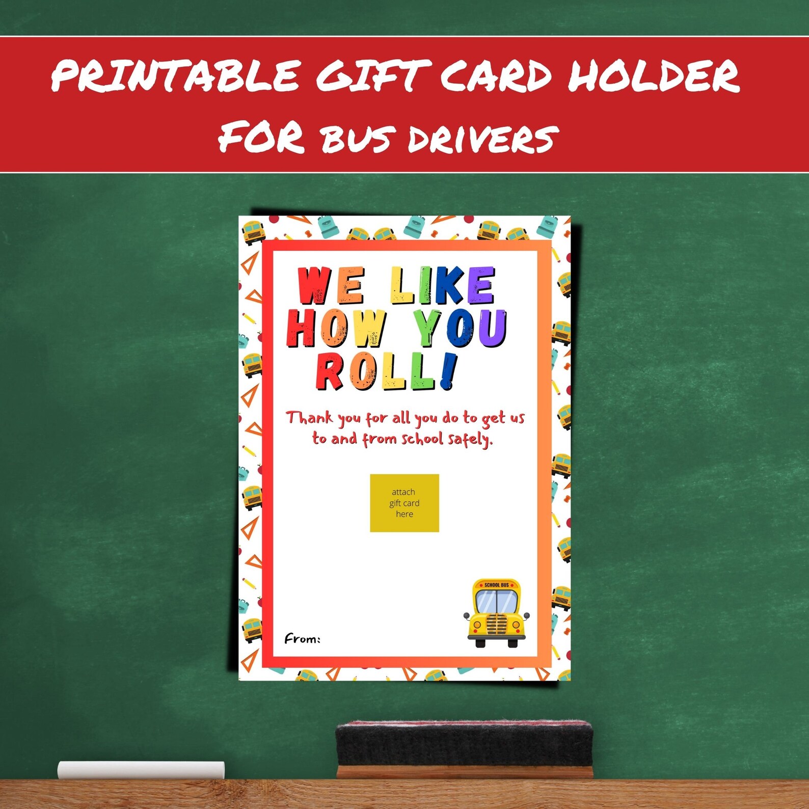 School Bus Driver Appreciation Gift Card Holder Teacher and - Etsy