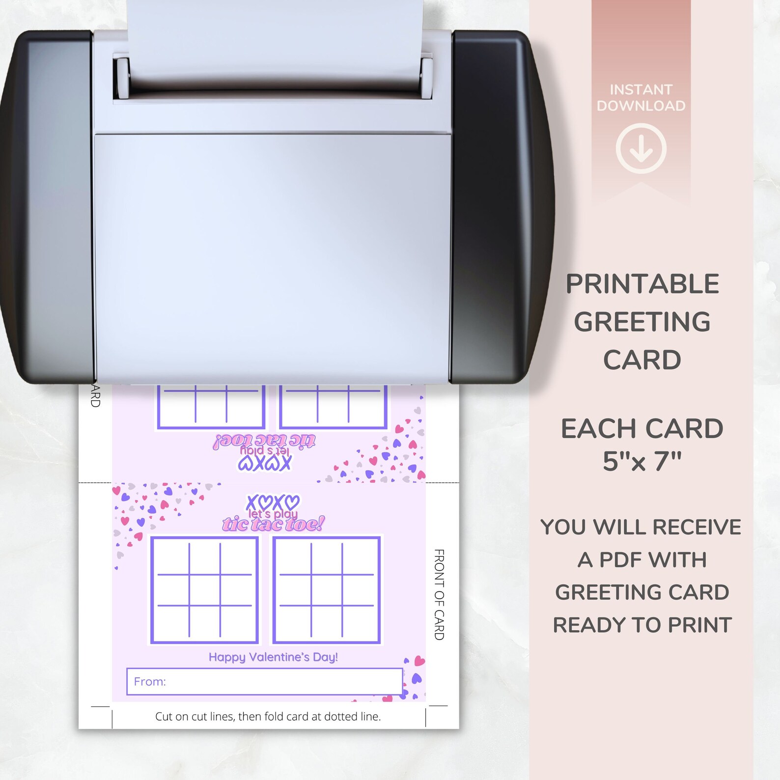 Tic Tac Toe Printable Valentine's Day Cards for Classroom | Valentine ...