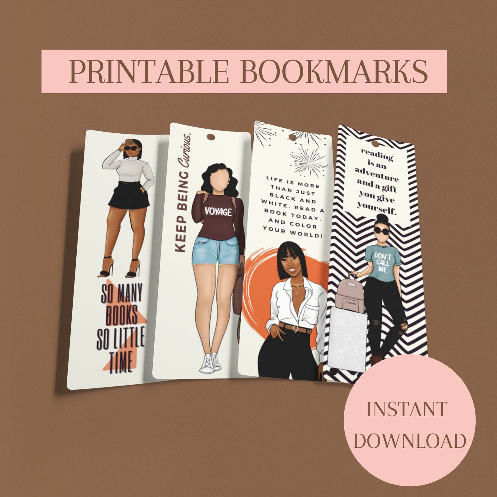 Black Girl Bookmarks Black Woman Bookmark Printable Bookmark African ...