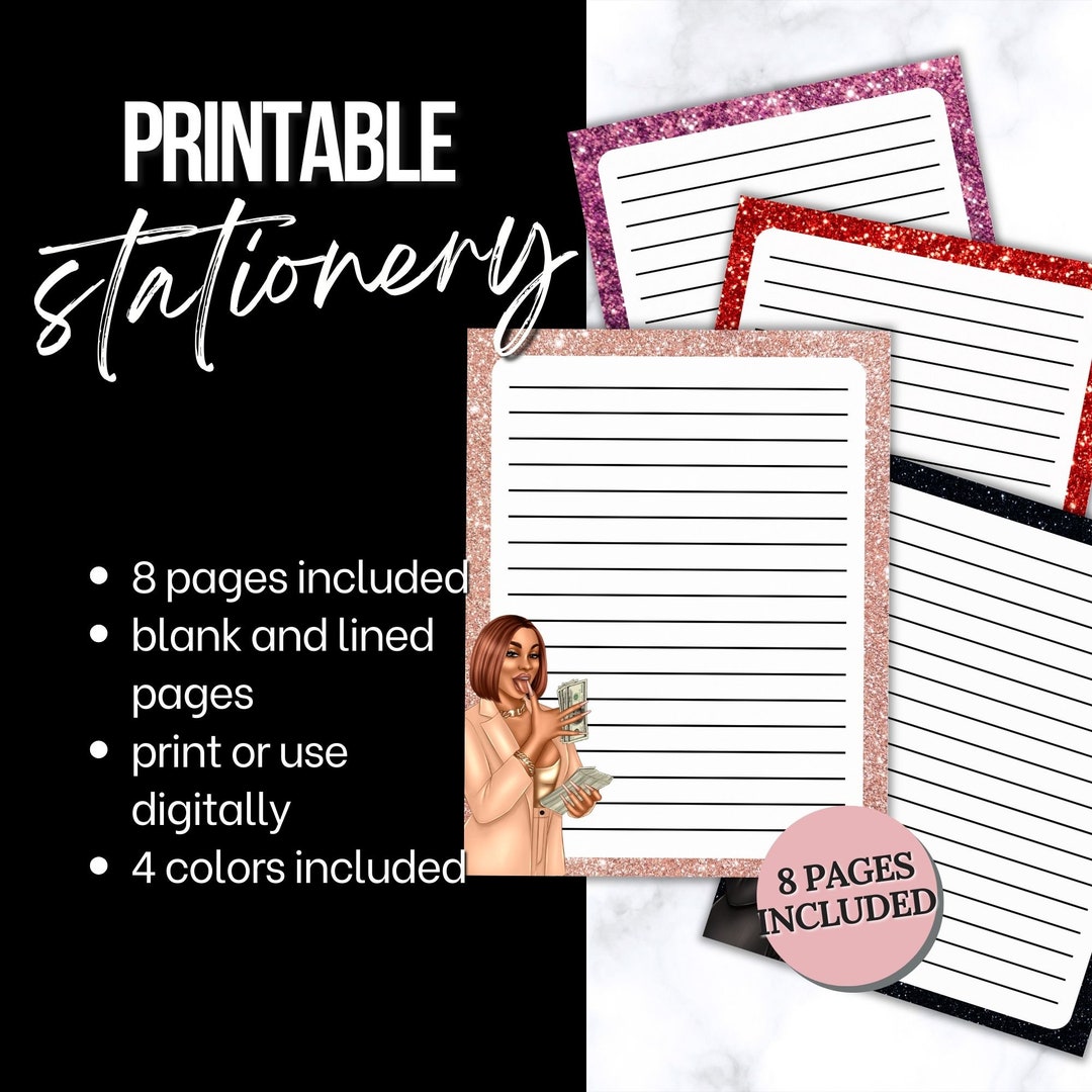 Printable Stationery | Stationary Pack | Glitter Paper Bundle | Budget ...