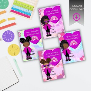 Printable Valentine's Day Cards, Black Girl Printable Valentines Day ...