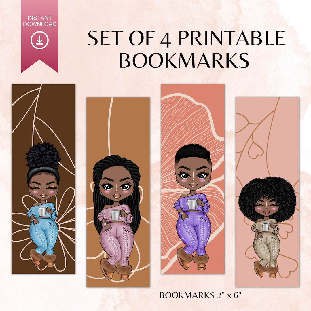 Black Girl Bookmarks | Black Woman Bookmark | Printable Bookmark ...