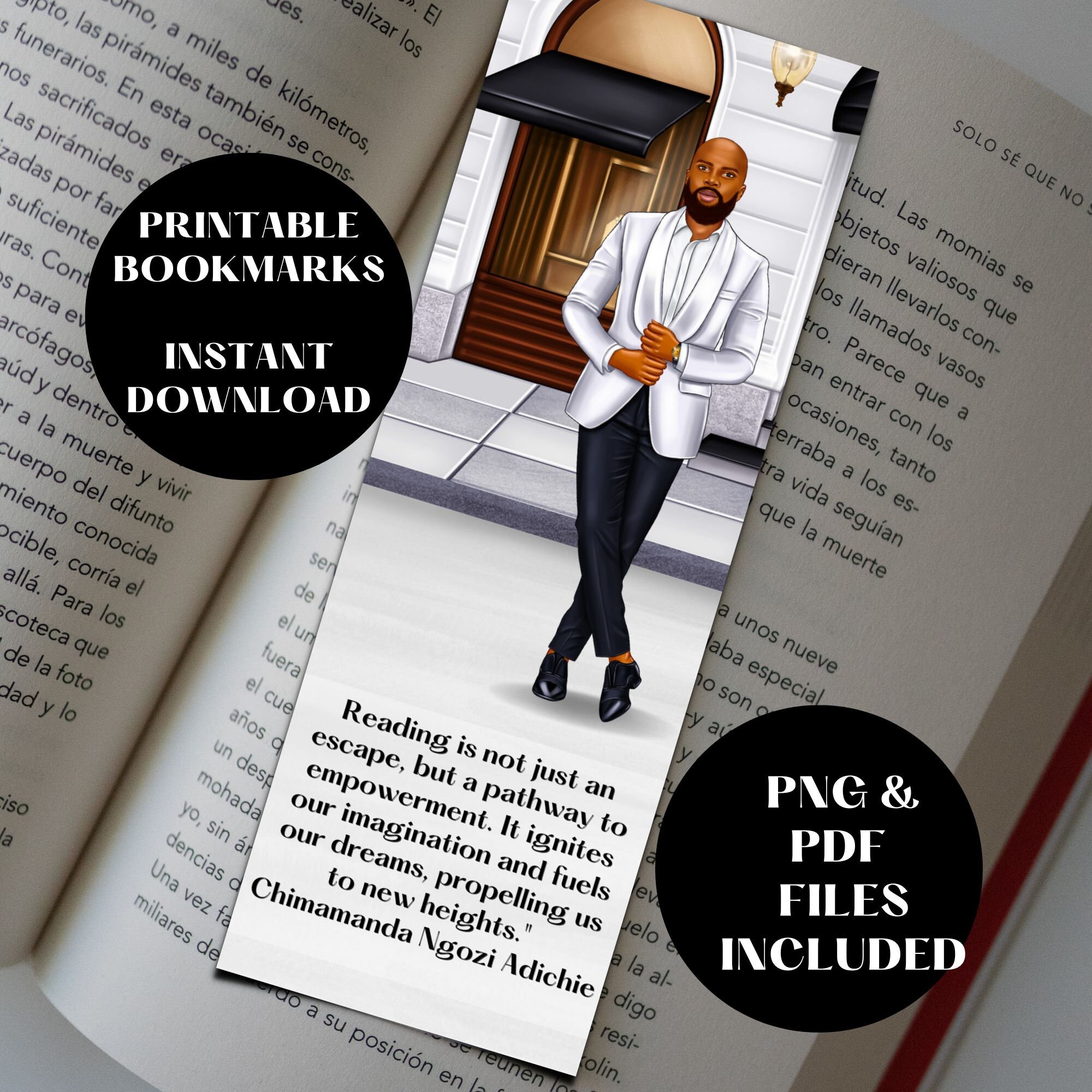 Bookmarks for Men Printable Bookmarks Book Gifts Father's Day Gifts for ...