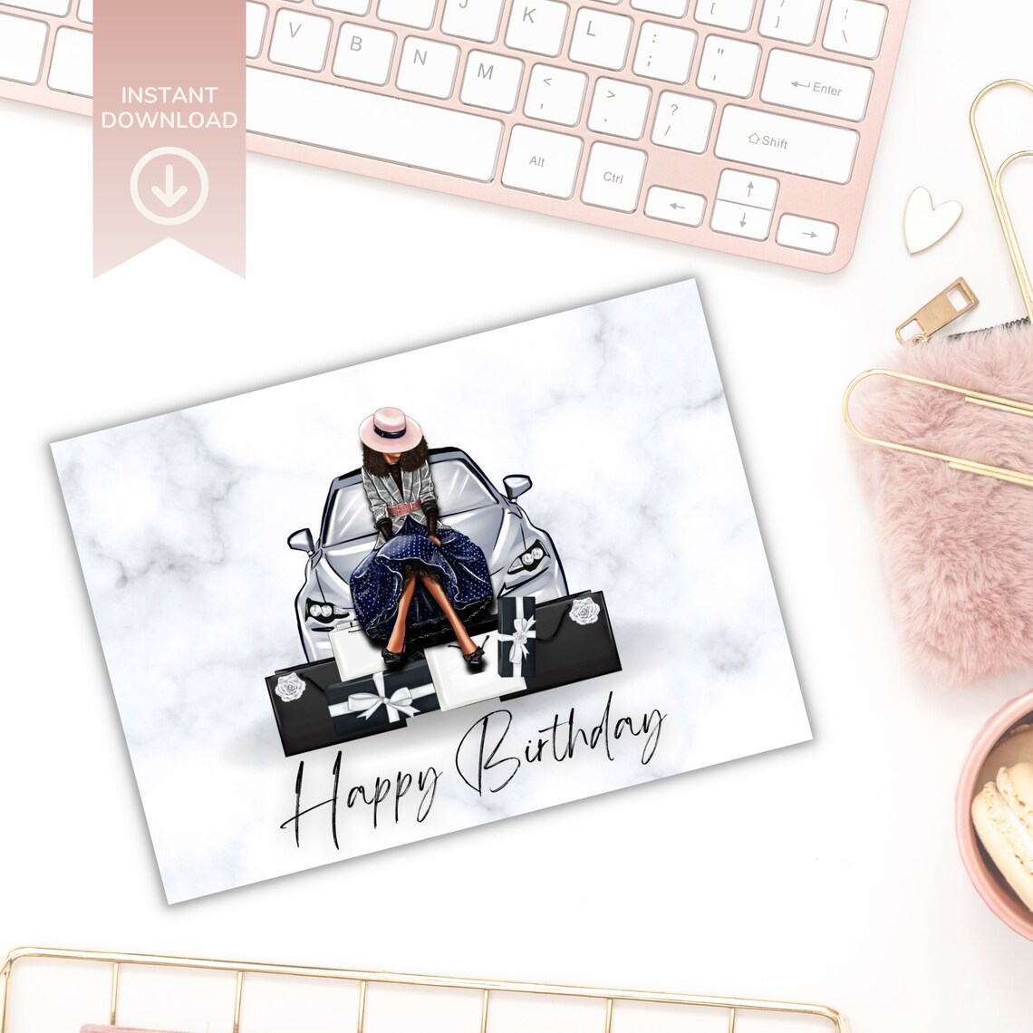 Printable Birthday Card | Birthday Card for Girls Who Like Fashion ...