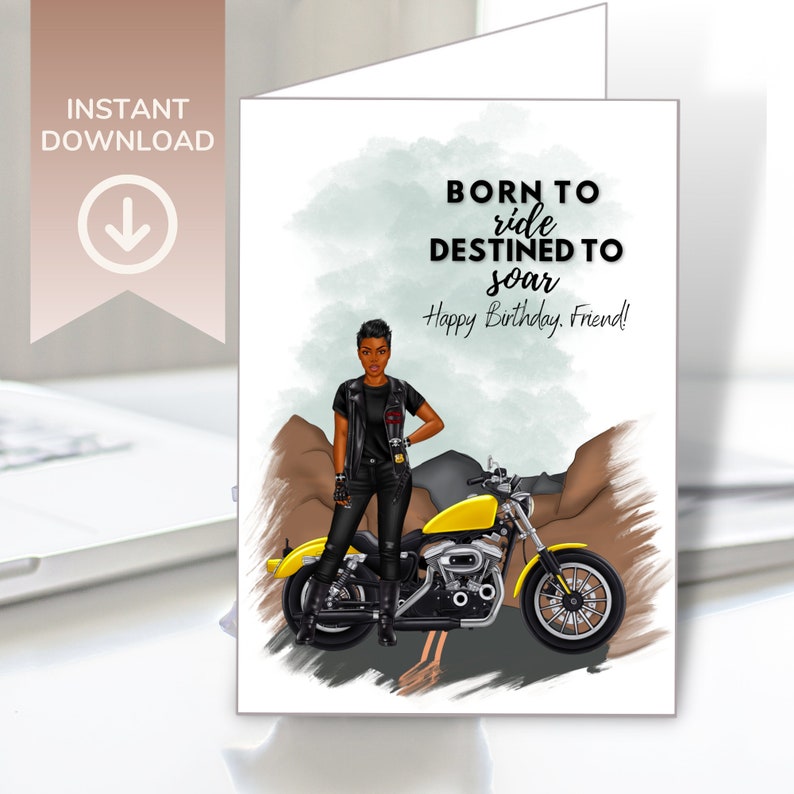 Happy Birthday Card Printable Card for Birthday Motorcycle Birthday ...