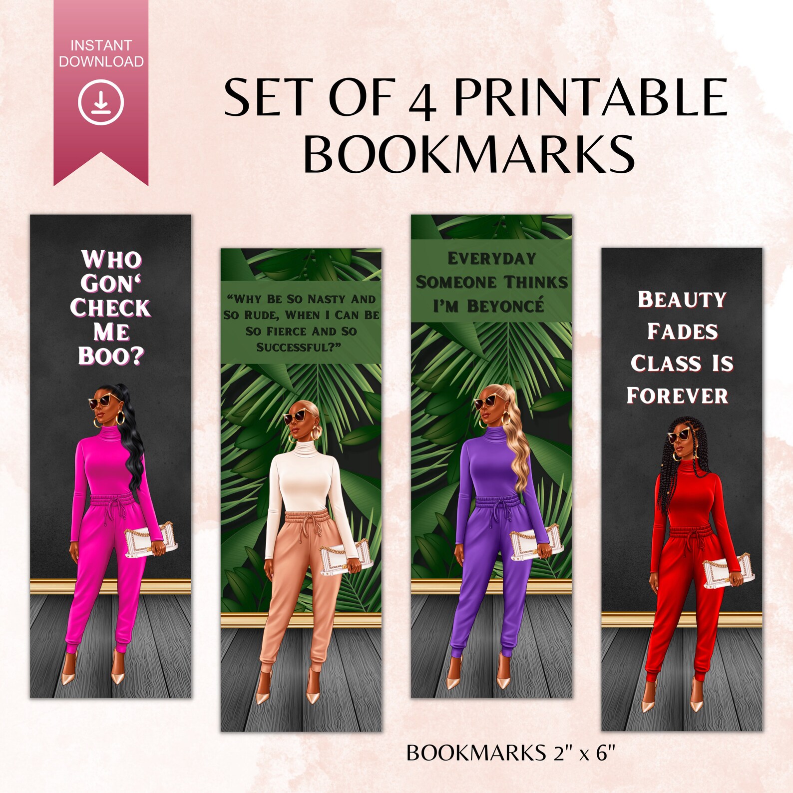 Black Girl Bookmarks Black Woman Bookmark Printable Bookmark African ...