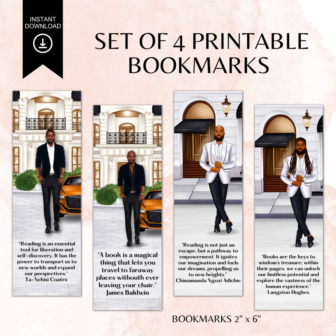 Bookmarks for Men | Printable Bookmarks | Book Gifts | Father's Day ...