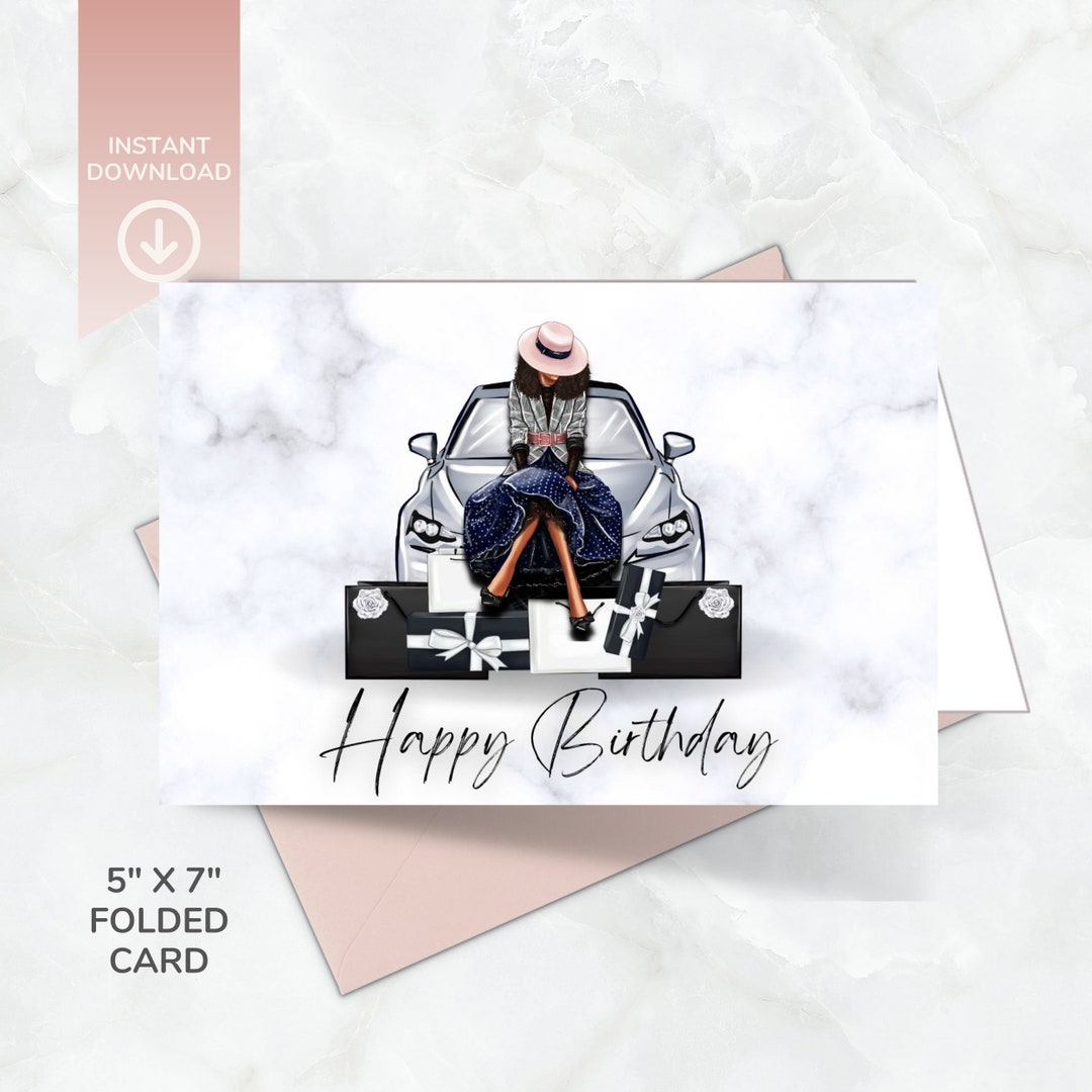 Printable Birthday Card | Birthday Card for Girls Who Like Fashion ...