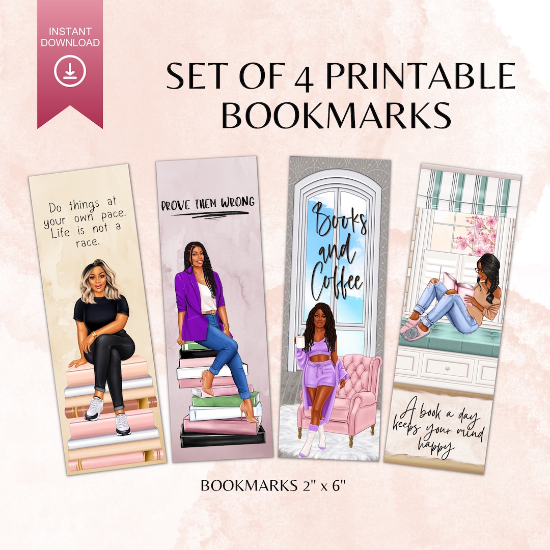 Black Girl Bookmarks | Black Woman Bookmark | Printable Bookmark ...