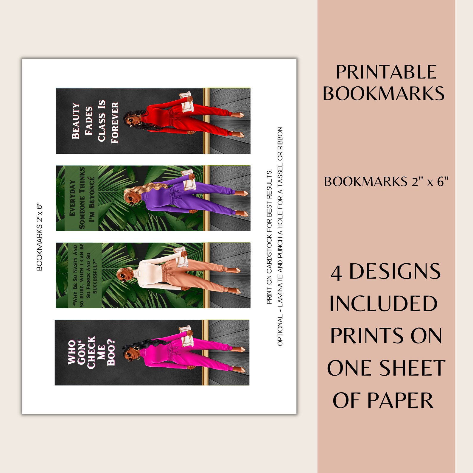 Black Girl Bookmarks Black Woman Bookmark Printable Bookmark African ...