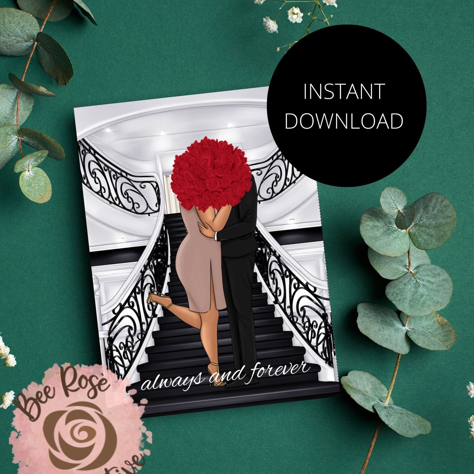 Black Love Card Happy Anniversary Card Anniversary Card Love Card ...