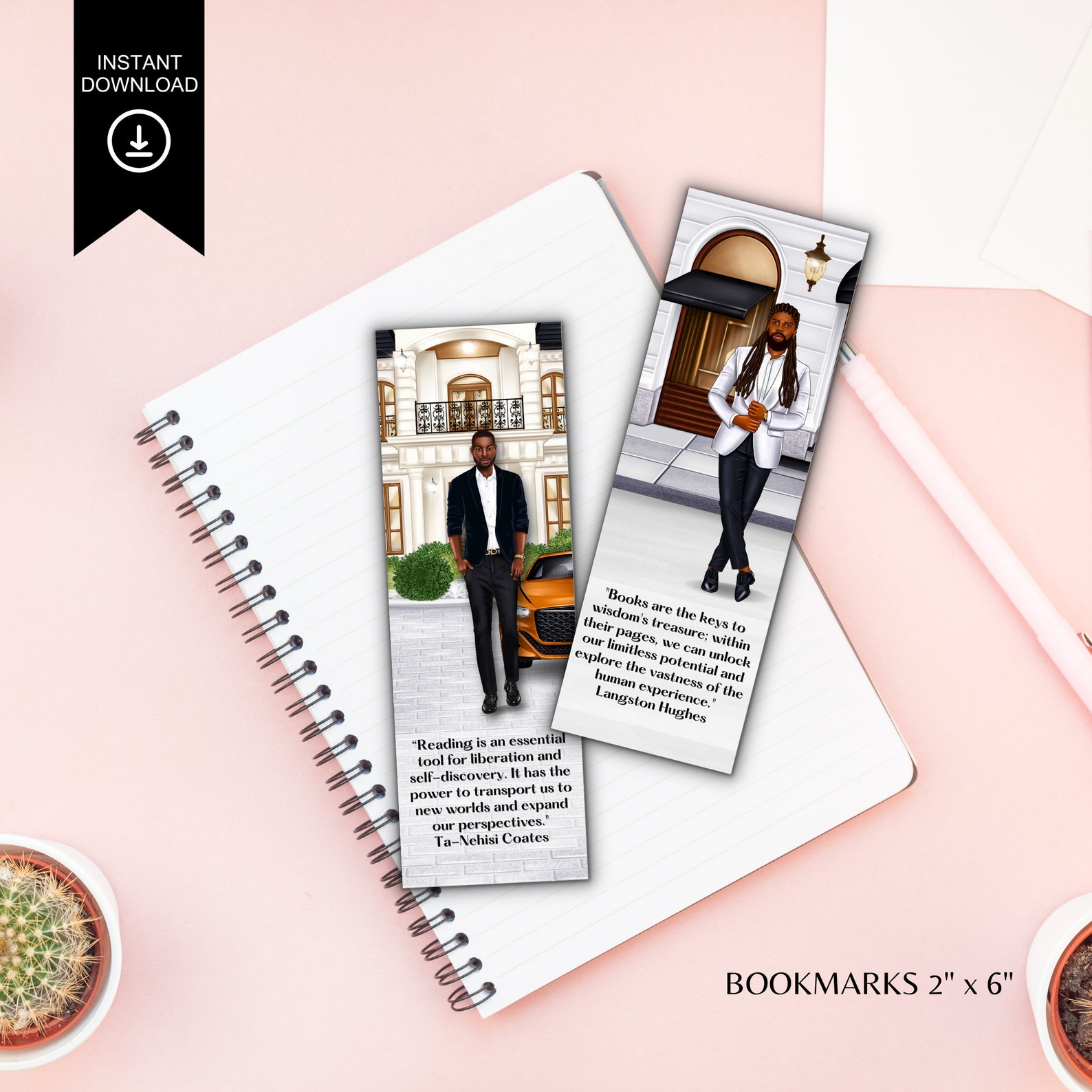 Bookmarks for Men | Printable Bookmarks | Book Gifts | Father's Day ...