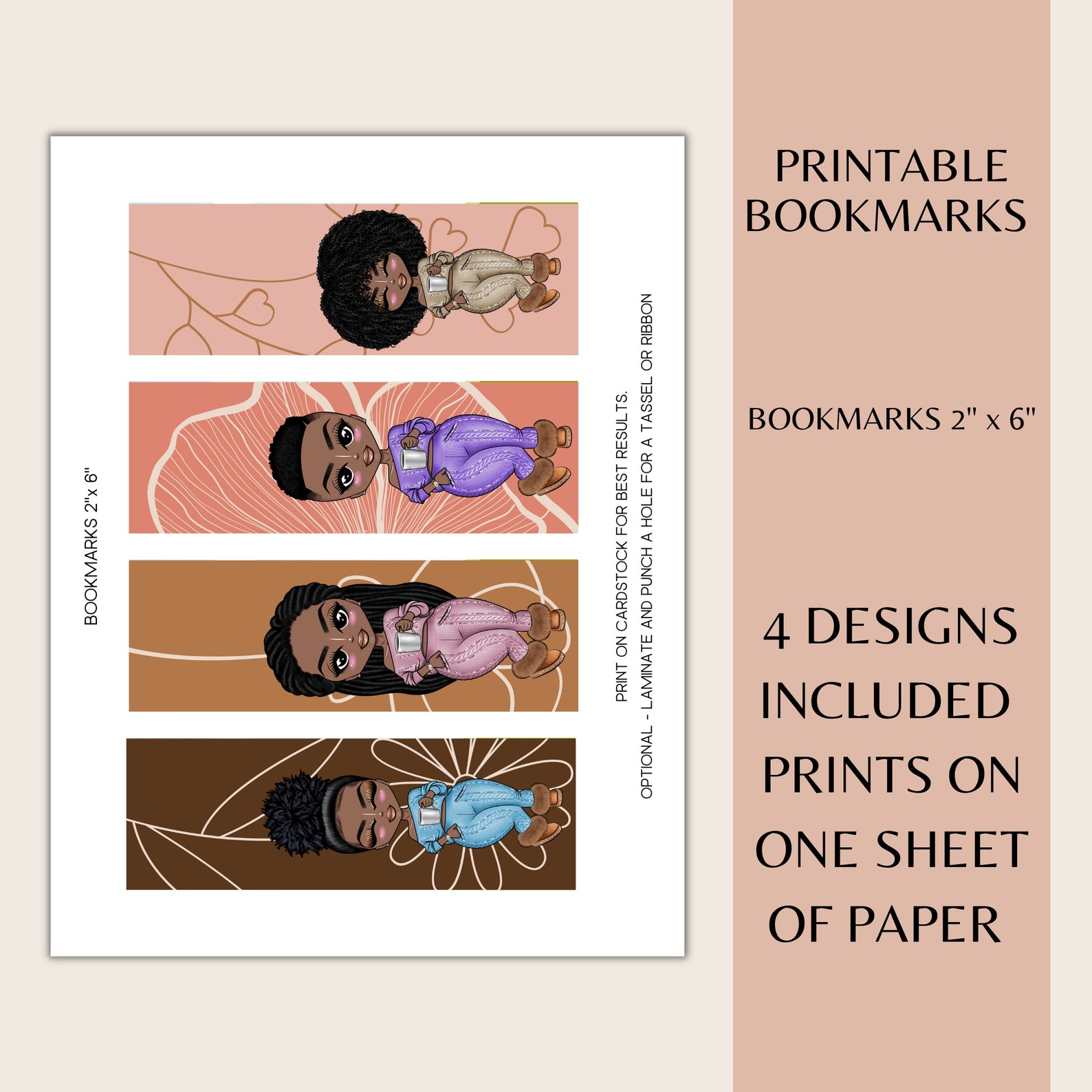 Black Girl Bookmarks Black Woman Bookmark Printable Bookmark African ...