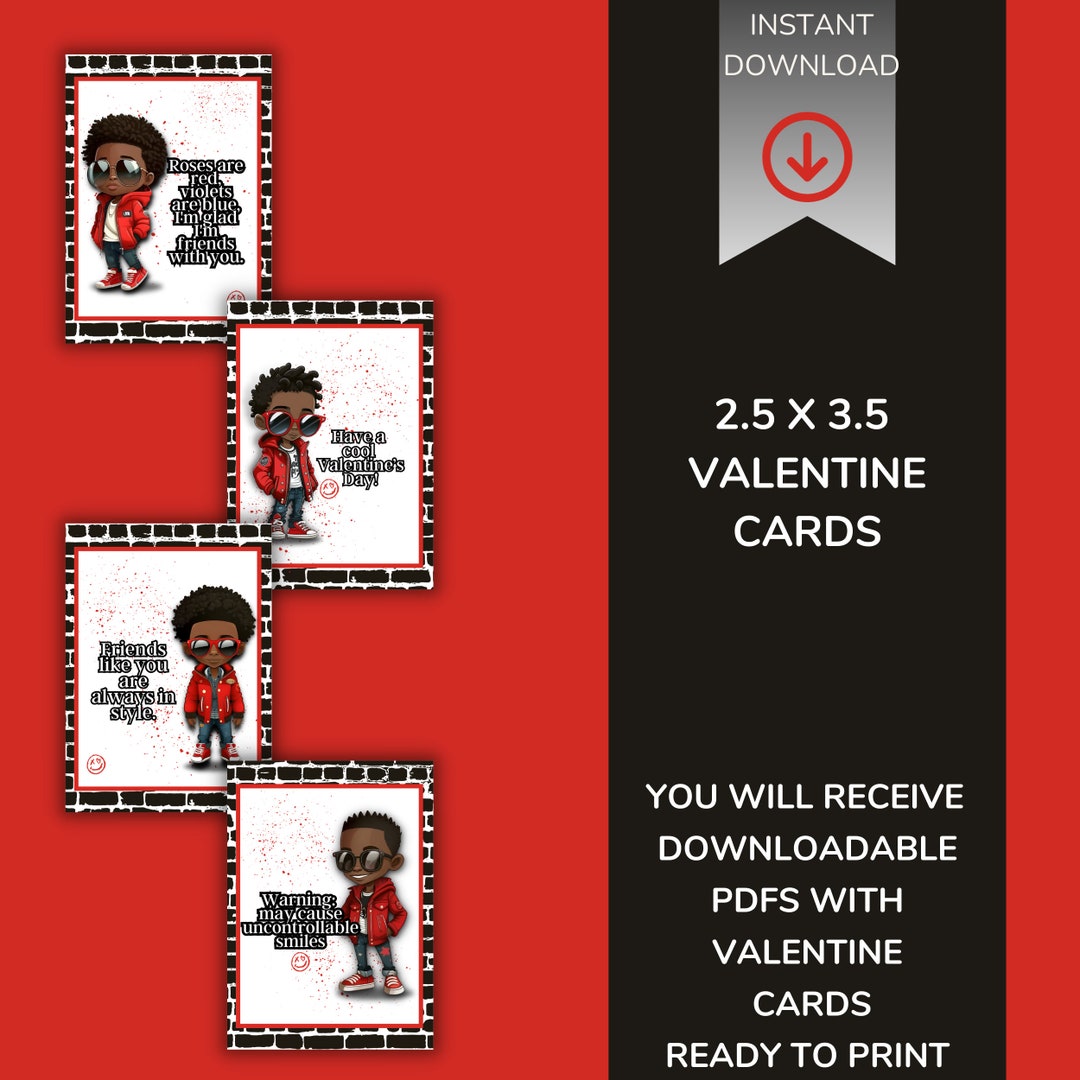 Printable Valentine Cards, Classroom Party Exchange, Boy's Valentine ...