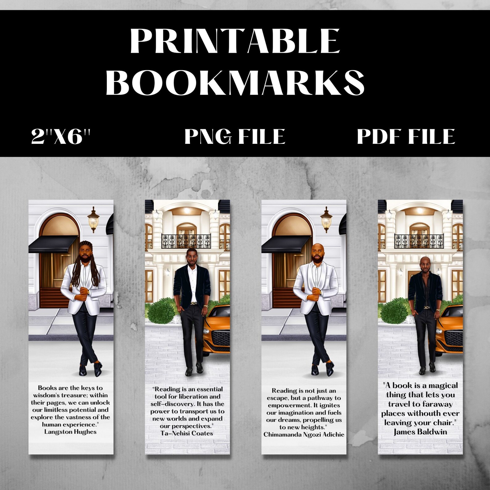 Bookmarks for Men Printable Bookmarks Book Gifts Father's Day Gifts for ...
