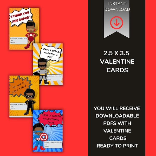 Superhero Valentine - Etsy