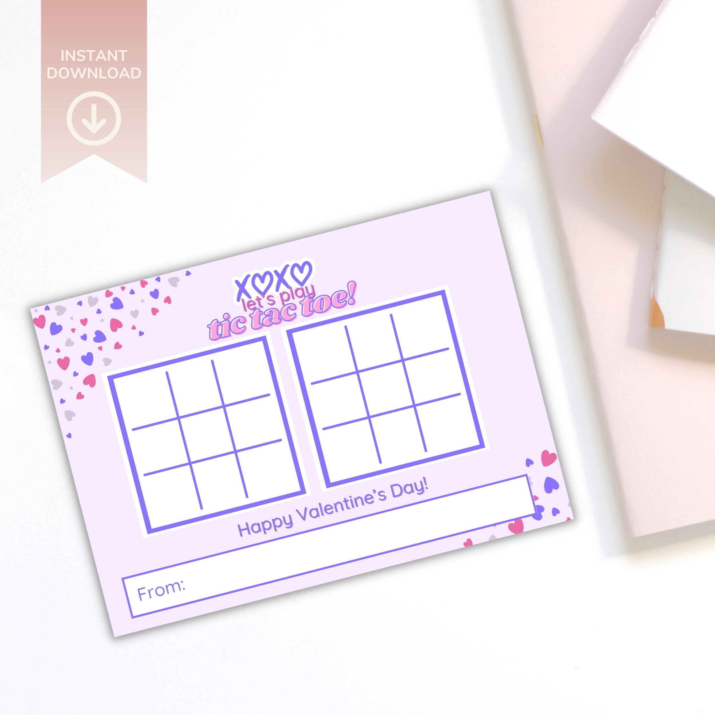 Tic Tac Toe Printable Valentine's Day Cards for Classroom | Valentine ...