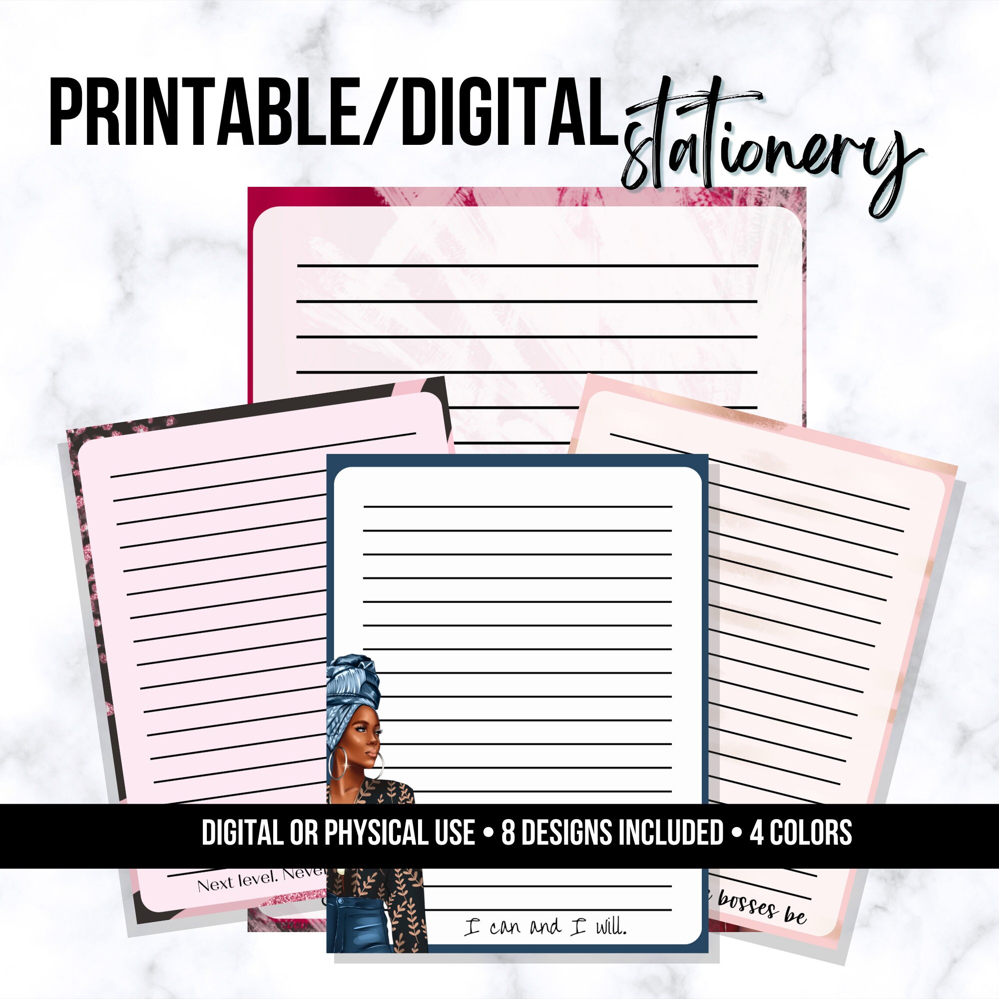 Printable Stationary Pack Girl Boss Stationary Pack for Goodnotes PDF ...