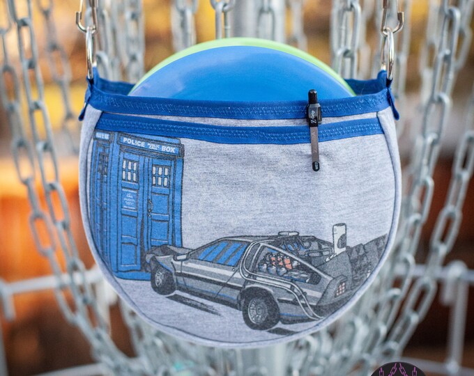 Medium Disc Golf Bag Delorean Vs. the Tardis Design With Adjustable ...