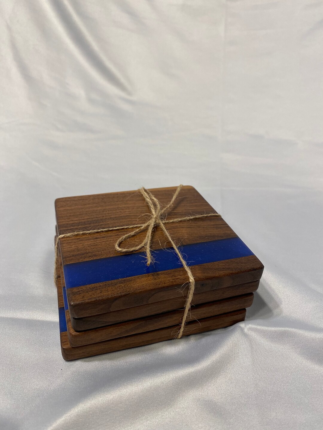 Walnut and (custom) Epoxy Set of 4 Coasters - Etsy