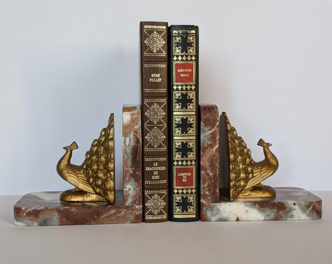 PEACOCK Vintage BOOKENDS Art Deco 1940's FRANCE - Etsy