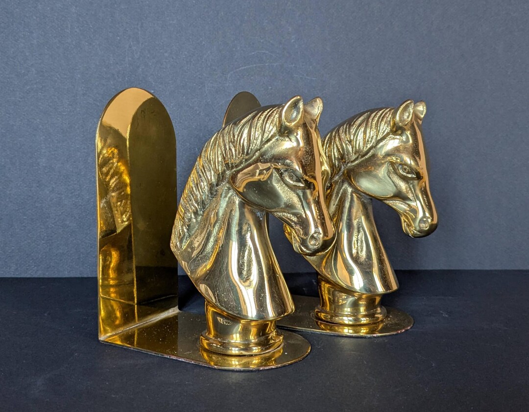 Vintage Solid BRASS BOOKENDS With HORSES - Etsy