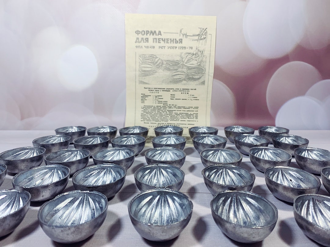 VERY RARE Set of 42 Soviet Baking Molds Oreshki Vintage Aluminum Forms ...