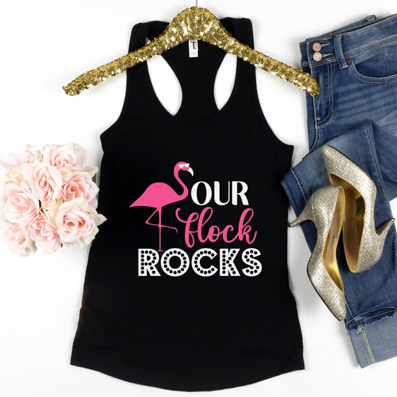 Pretty Our Flock Rocks Flamingo Shirt Gift Women's - Etsy