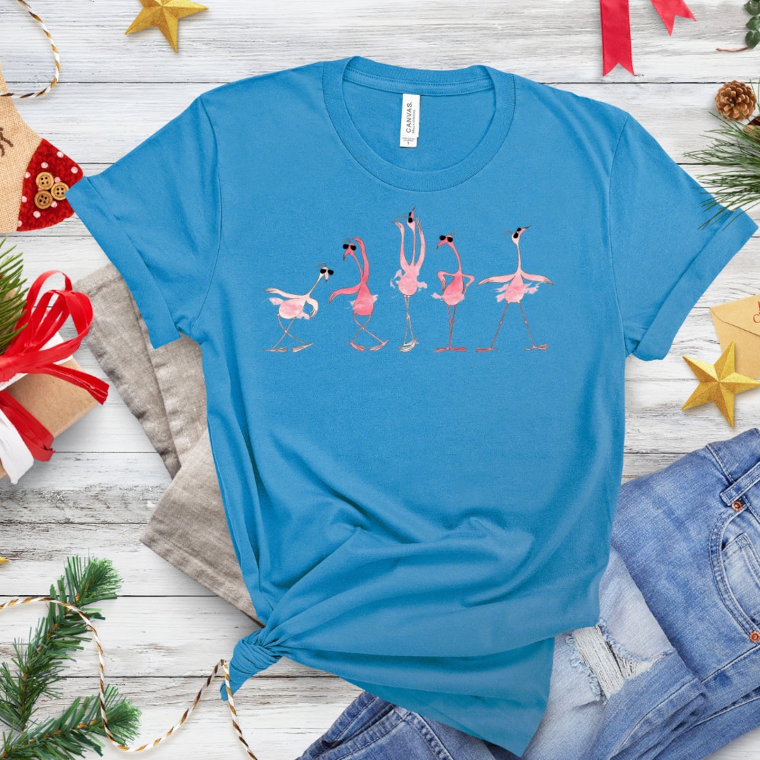 Dancing Flamingos, Flamingo Tee Shirt, Holiday Flamingo, Flamingo Shirt ...