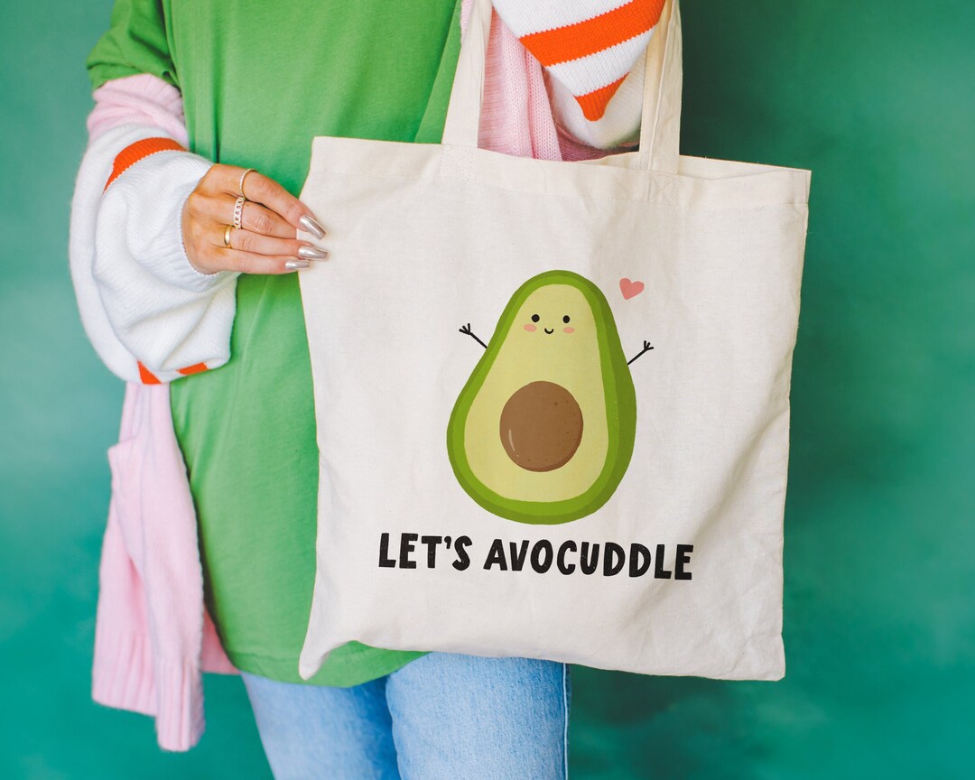 Funny Avocado Retro Tote Bag, Fiesta Party Healthy Lifestyle Vegetarian ...