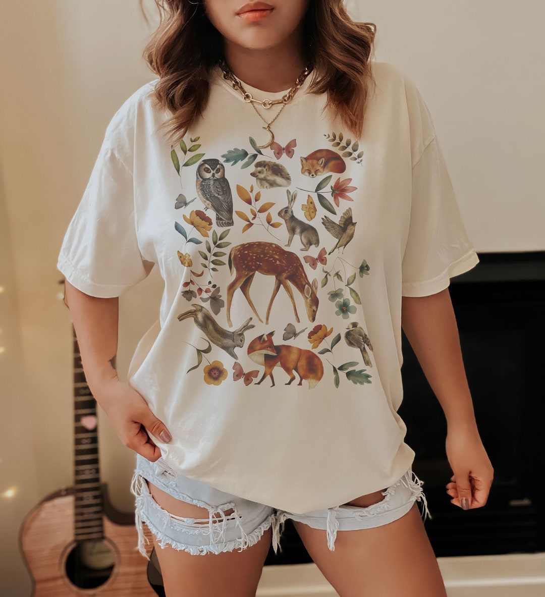 COMFORT COLORS Forestcore Shirt Forest Animals Tshirt Cottagecore ...