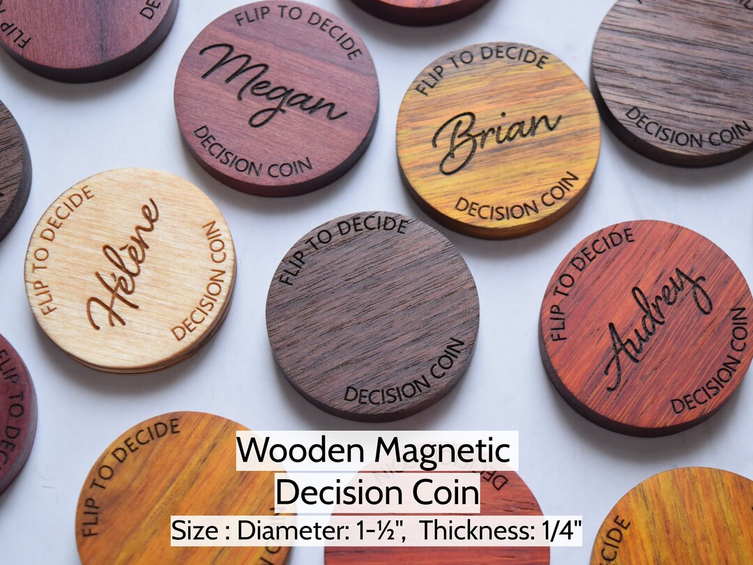 Magnetic Decision Maker Coin, Personalized Flip to Decide, Argument ...