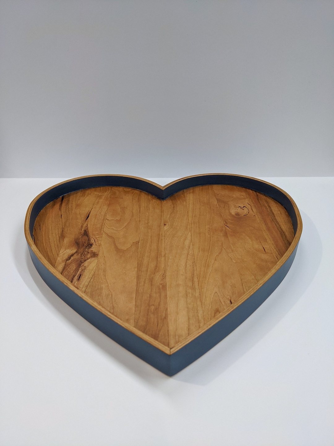 Cherry Wood Heart Tray - Handcrafted Catch All for Jewelry, Keys, and ...