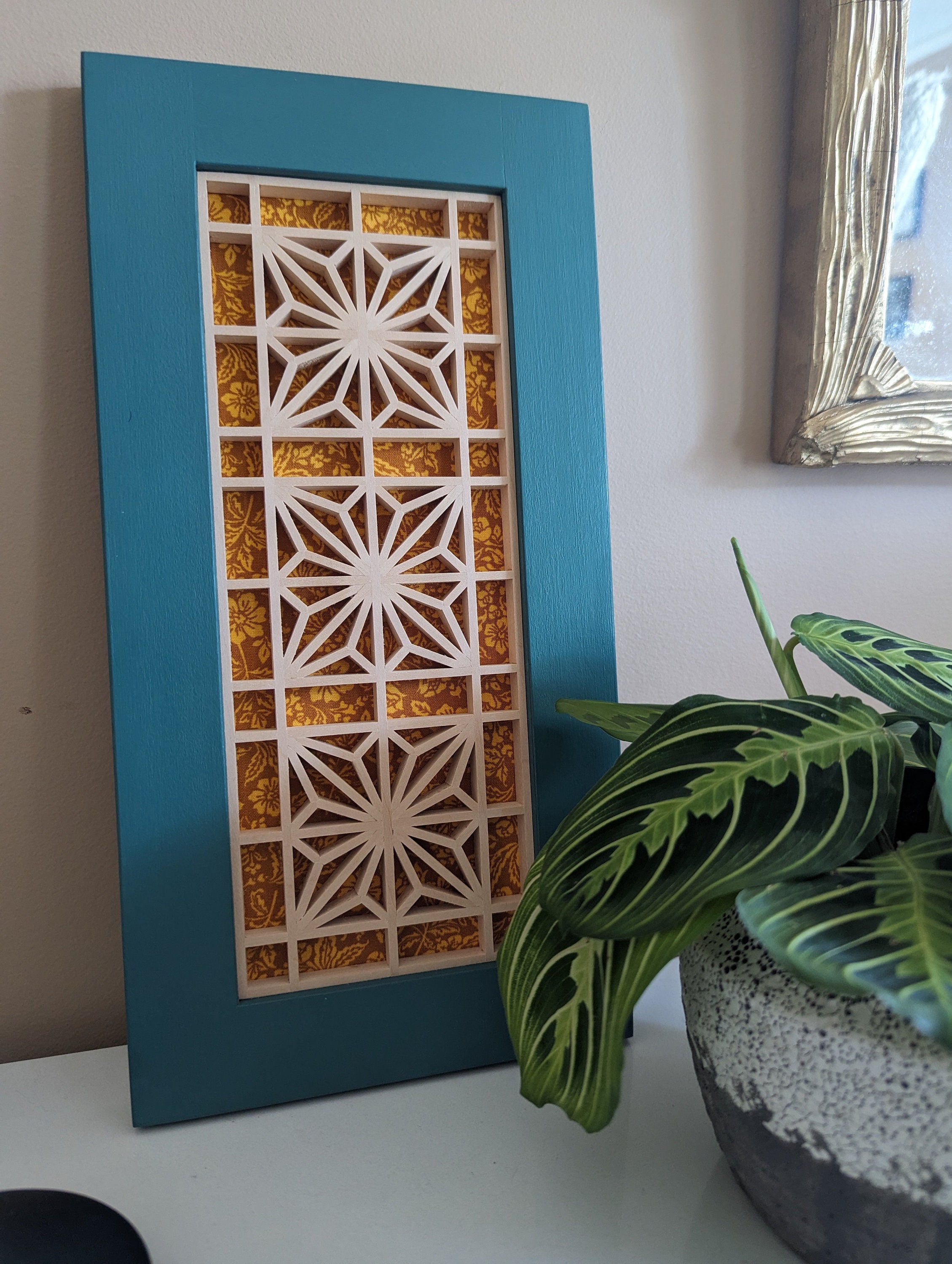 Small Kumiko Panel - Asa No Ha Pattern - Handcrafted Home Decor - Etsy