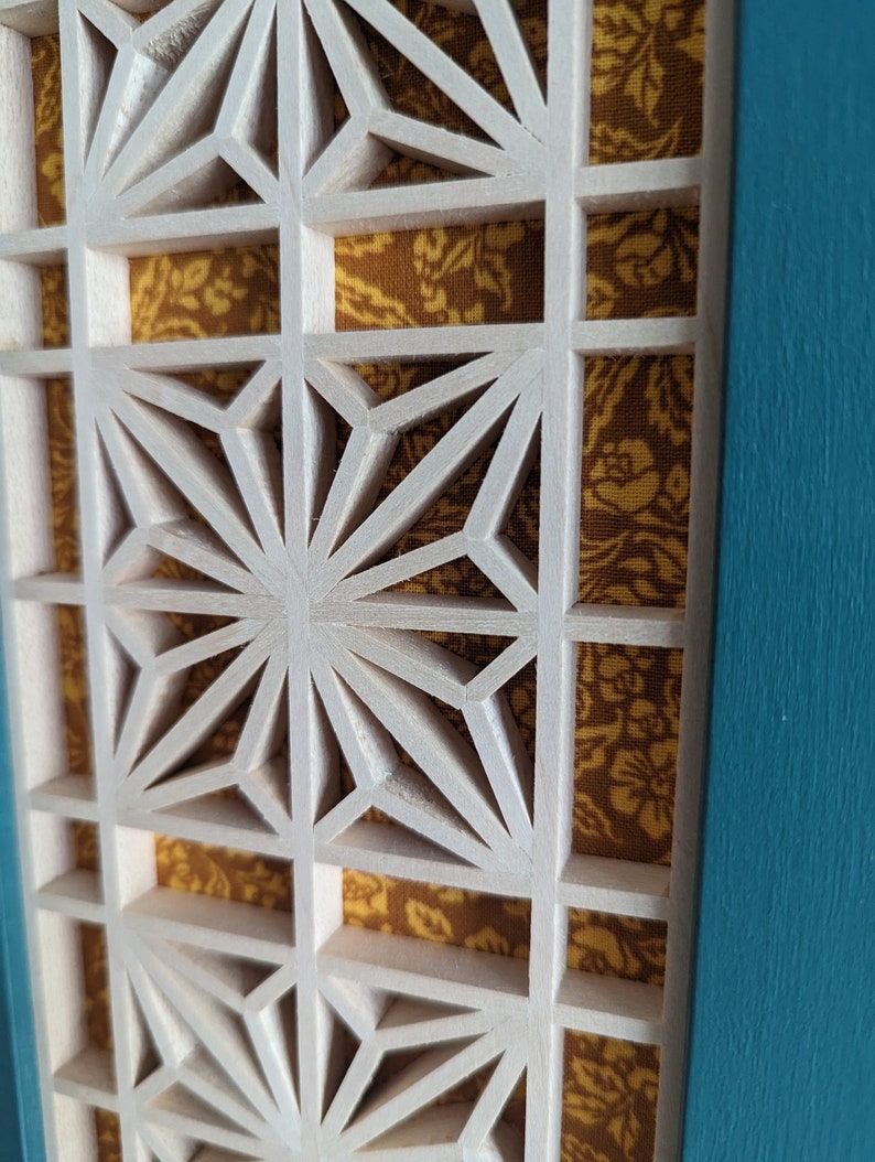 Small Kumiko Panel - Asa No Ha Pattern - Handcrafted Home Decor - Etsy