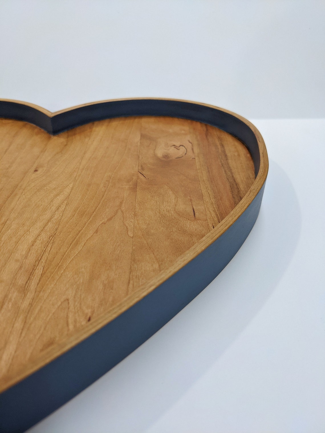 Cherry Wood Heart Tray - Handcrafted Catch All for Jewelry, Keys, and ...