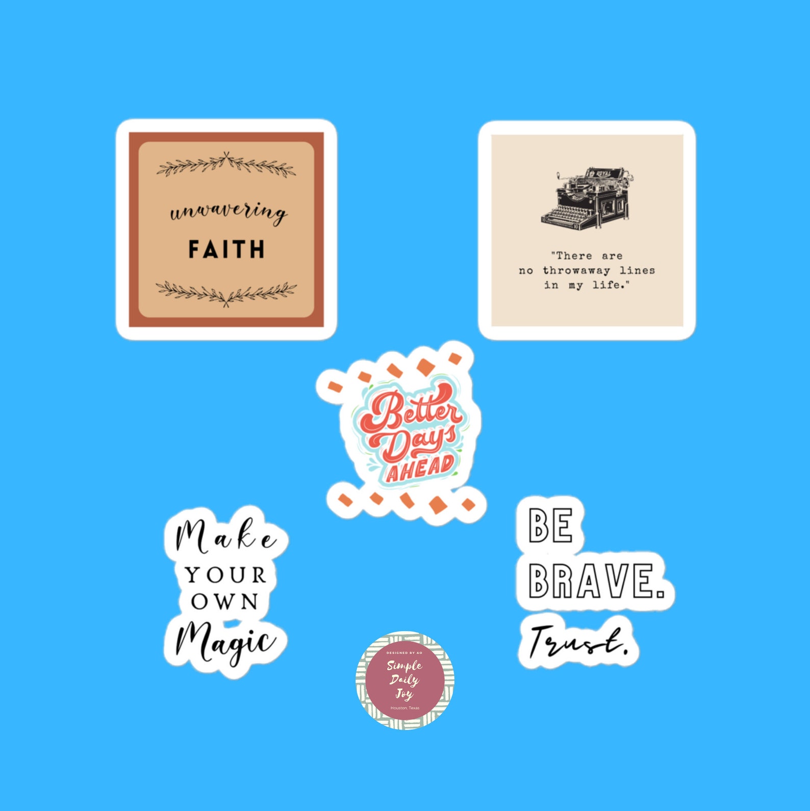 INSPIRACIÓN MOTIVACIÓN Stickers / Set de 5 / Stickers sin burbujas ...