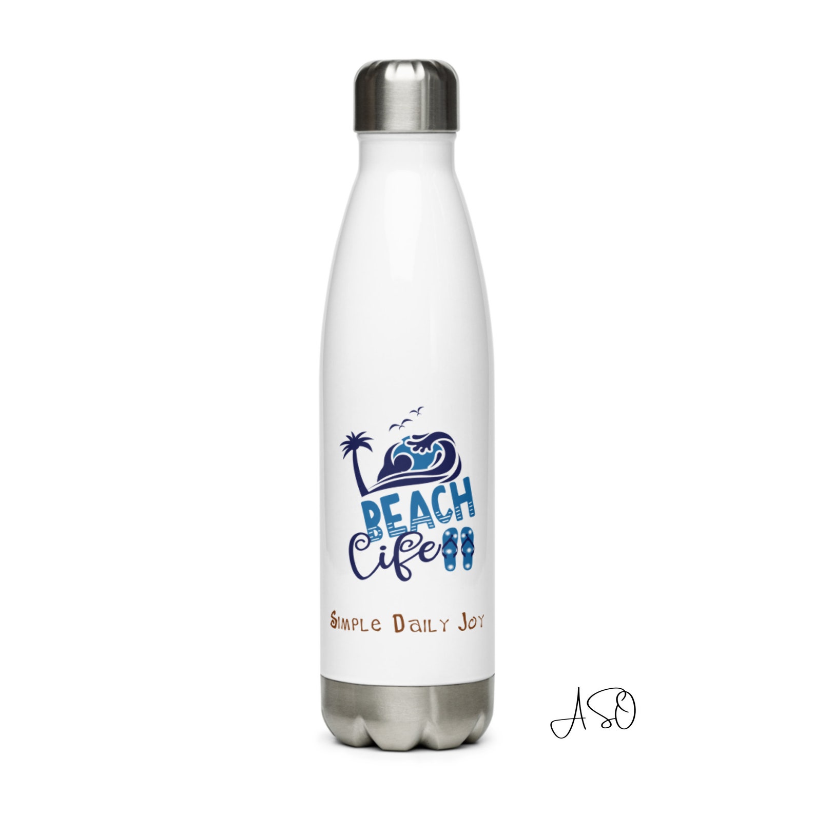 Beach Life Stainless Steel Water Bottle Beach Vibes | Etsy