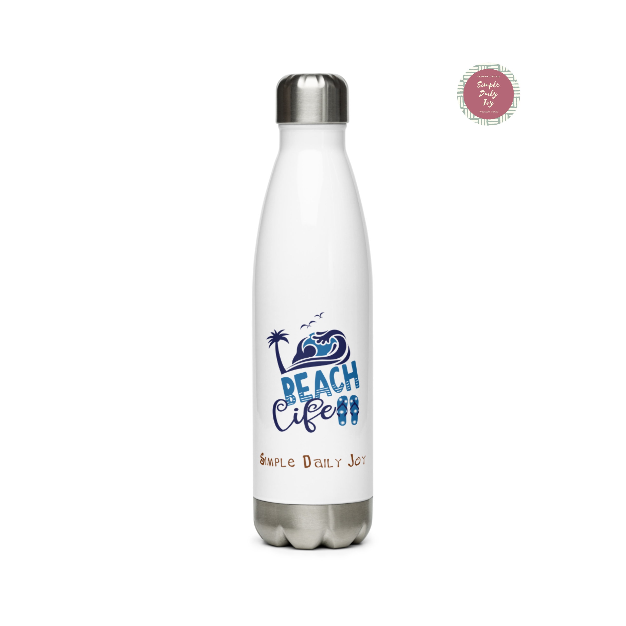 Beach Life Stainless Steel Water Bottle Beach Vibes | Etsy