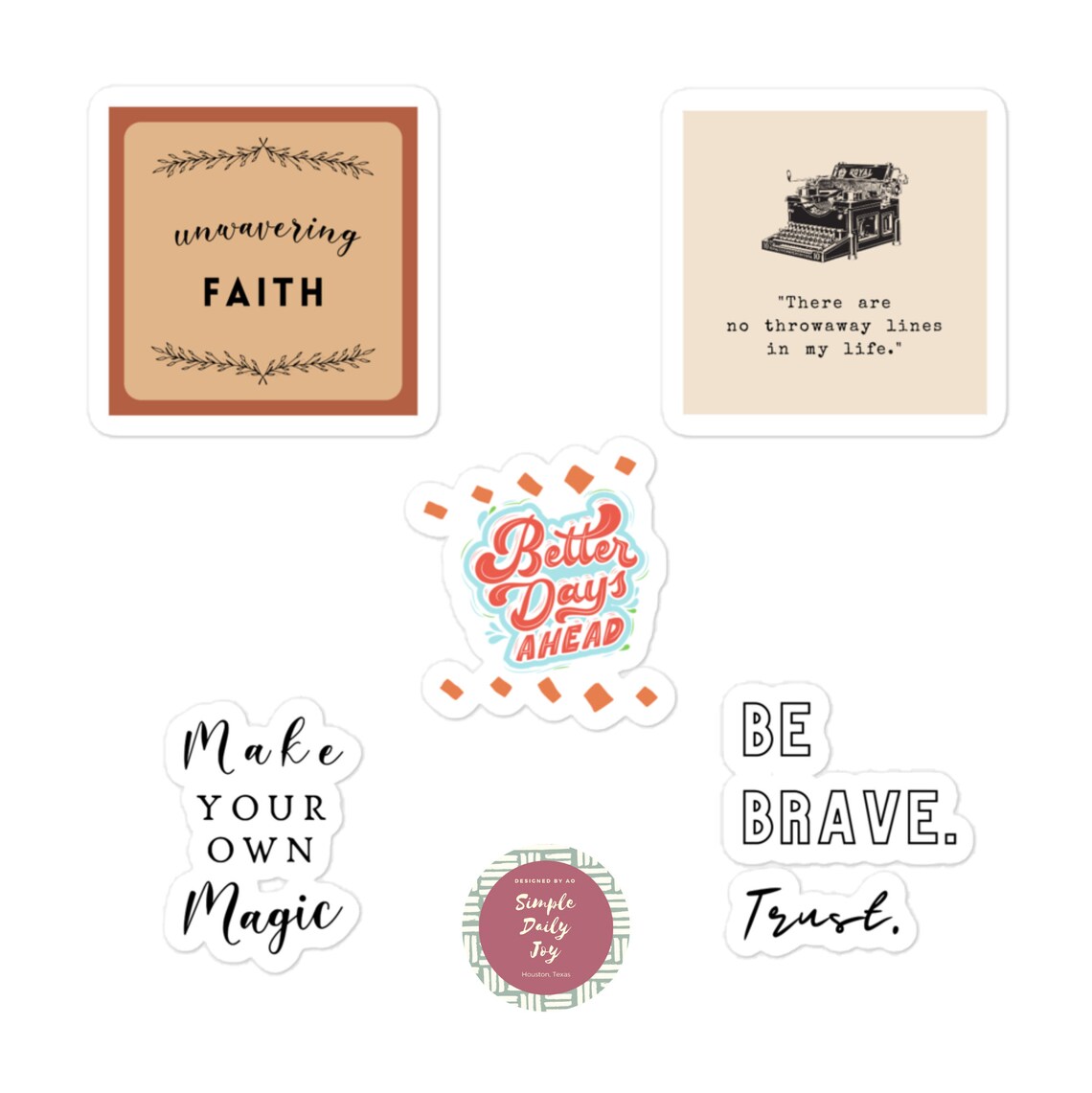 INSPIRACIÓN MOTIVACIÓN Stickers / Set de 5 / Stickers sin burbujas ...