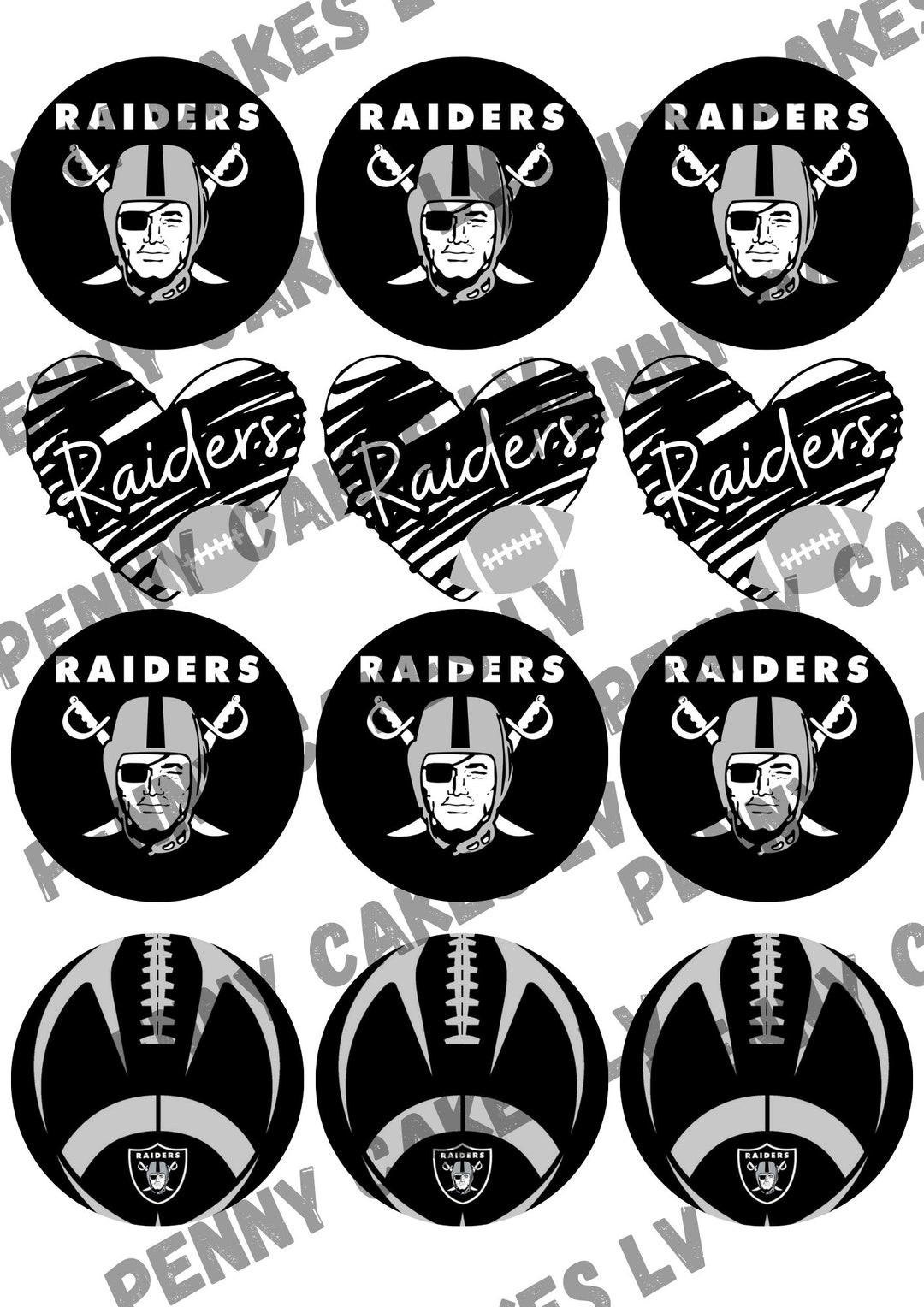 NFL Raiders Cupcake Toppers Printable - Etsy