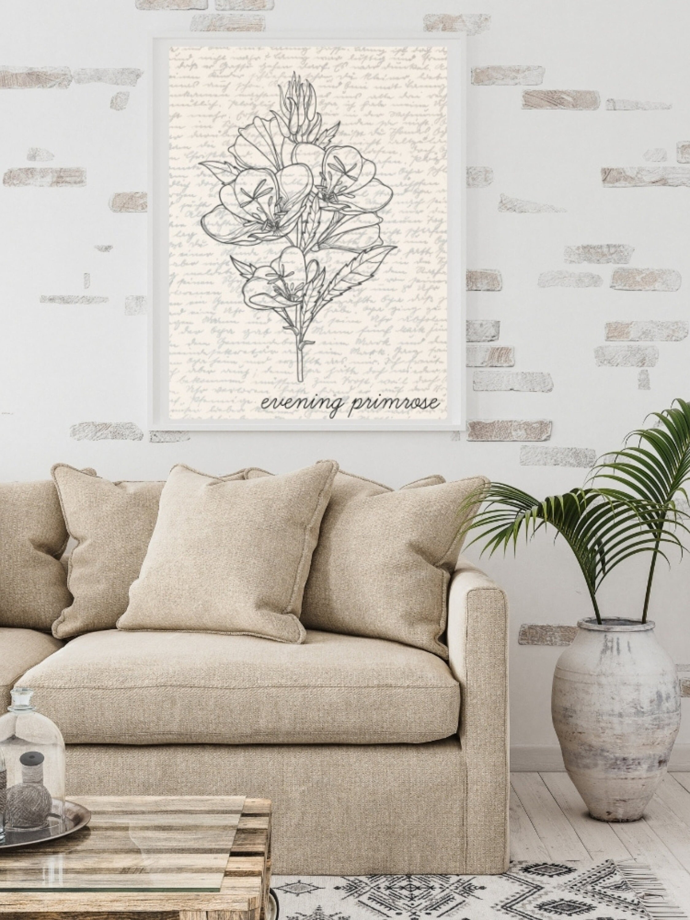 Evening Primrose Wall Art February Birth Flower Flower - Etsy