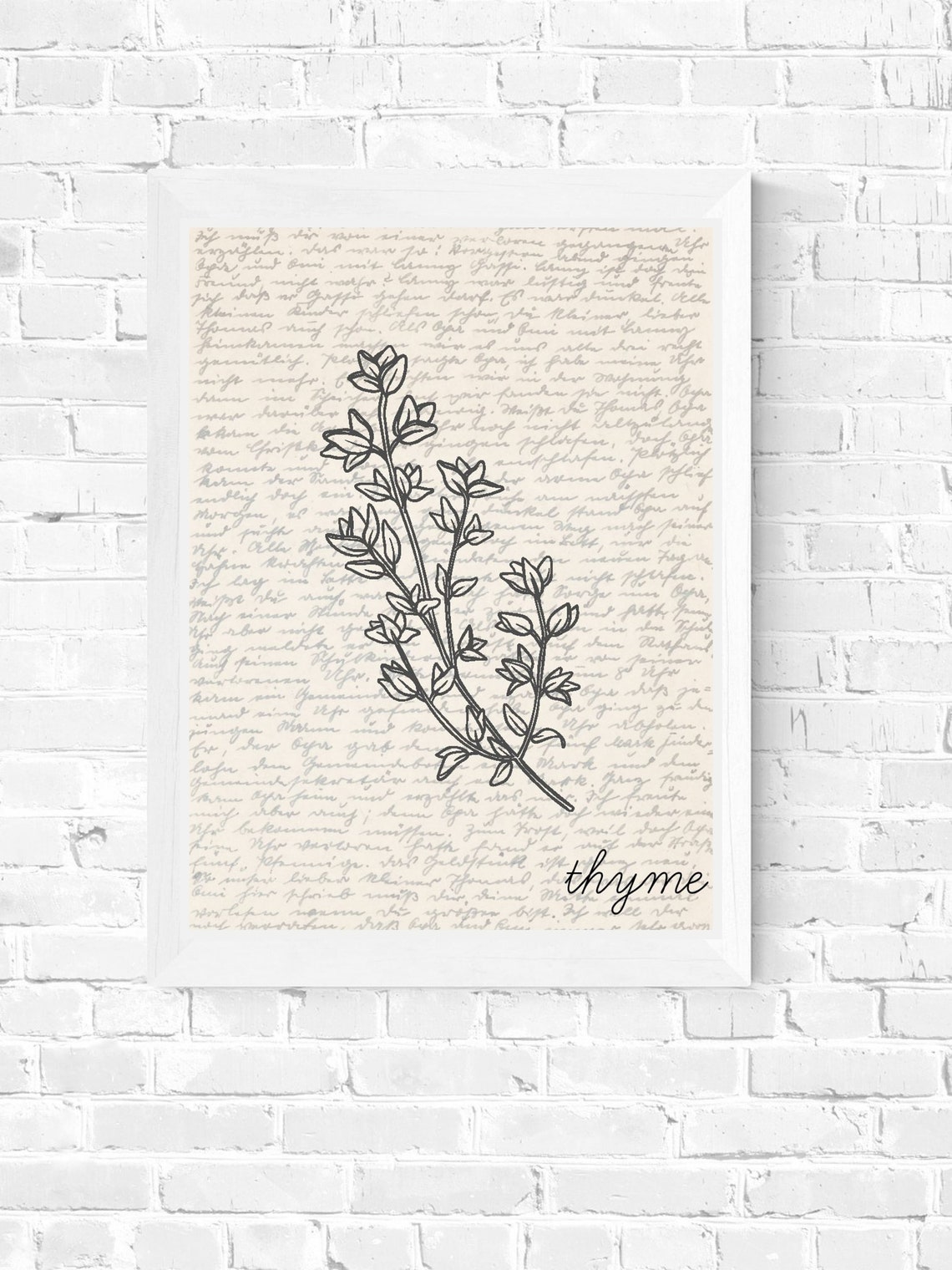 Thyme Wall Art | Herb Wall Art | Thyme Poster | Thyme Print | Thyme ...