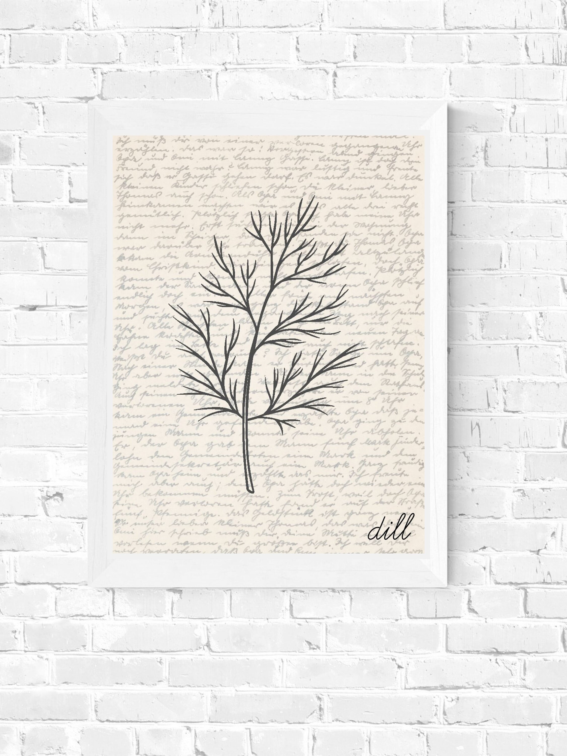 Dill Wall Art | Herb Wall Art | Dill Poster | Dill Print | Dill Herb ...