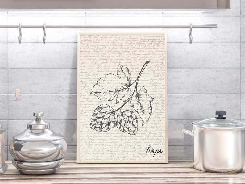 Hops Wall Art | Beer Wall Art | Hops Poster | Hops Print | Hops ...