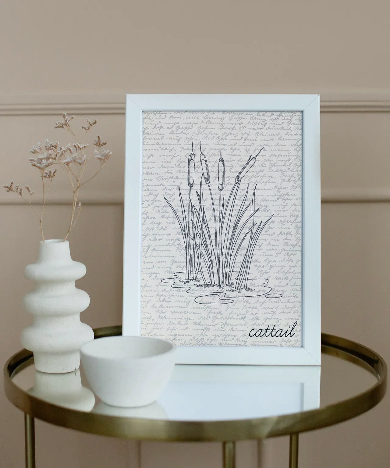 Cattail Wall Art | Plant Wall Art | Cattail Poster | Botanical Print ...